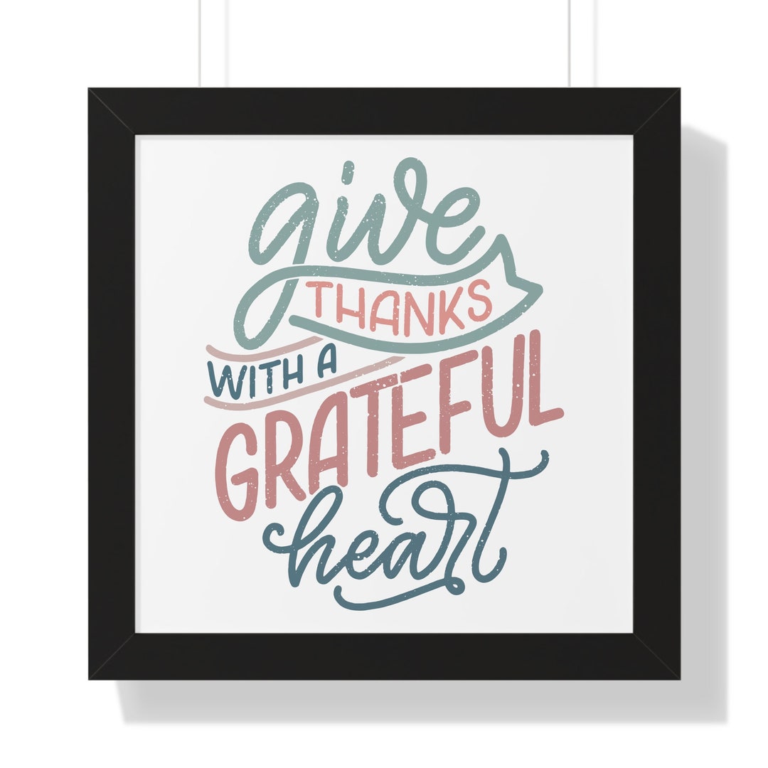 Give Thanks Wall Art Grateful Heart Printable Affirmations Downloadable ...