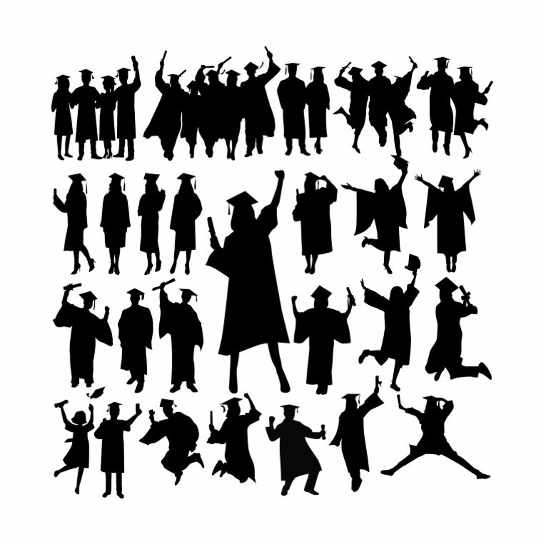 Grad Girl Silhouette Graduation 2024 Svg Png Grad Silhouettes Girls ...
