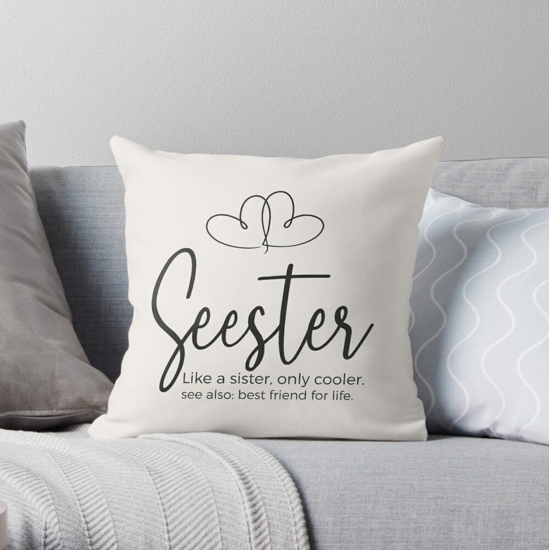 Seester Gifts From Sister Seester Pillow Funny Sister Noun Seester ...