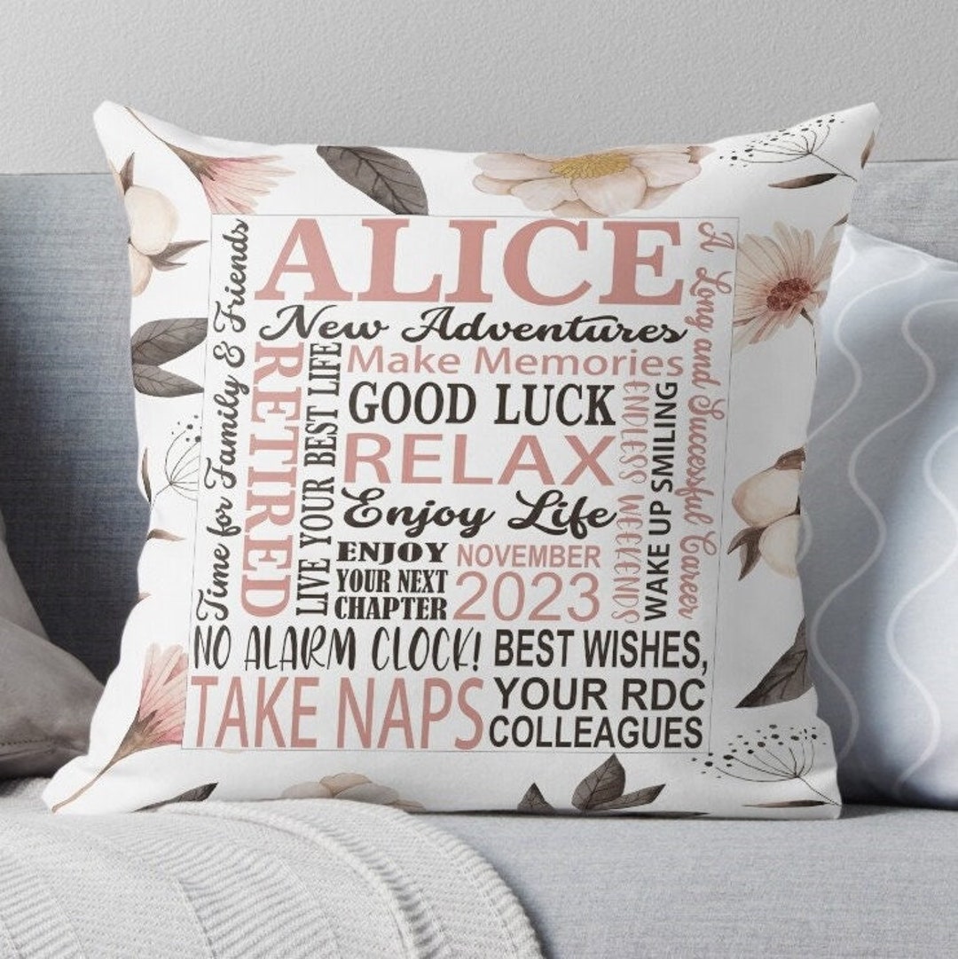 Retirement Gifts for Women Personalized Retirement Pillow Coworker ...