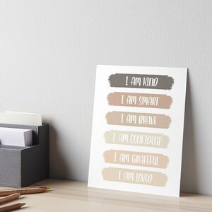 Positive Affirmations Wall Art Affirmations Earth Tones Positive ...