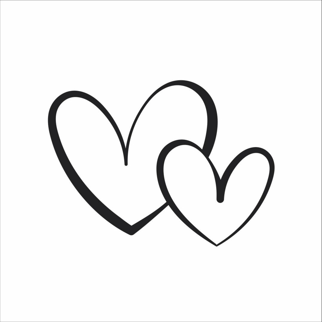Hearts Printable Svg Png Eps File Digital Download File Print Double ...
