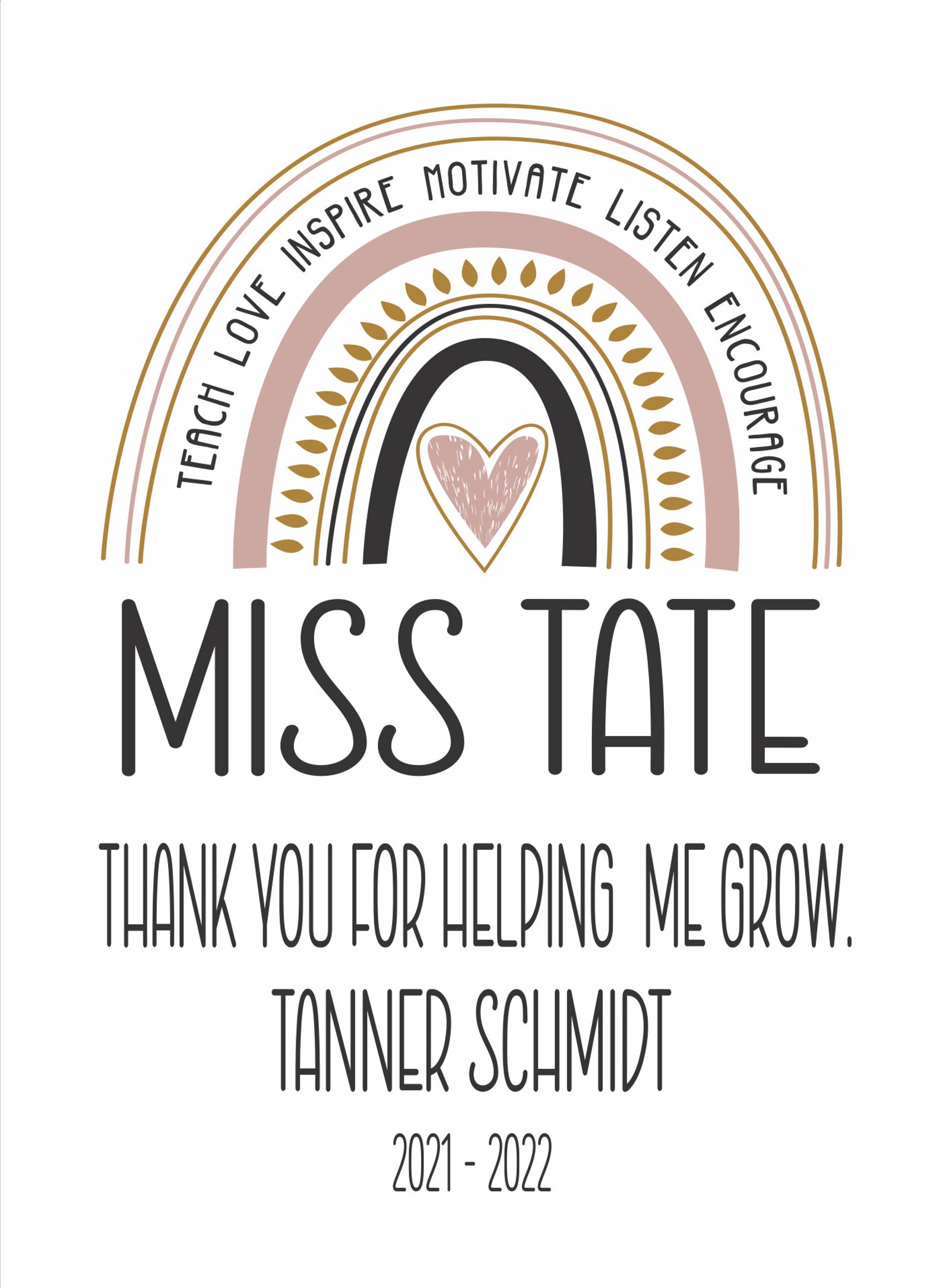 Teacher Appreciation Gift Printable Personalized | Etsy