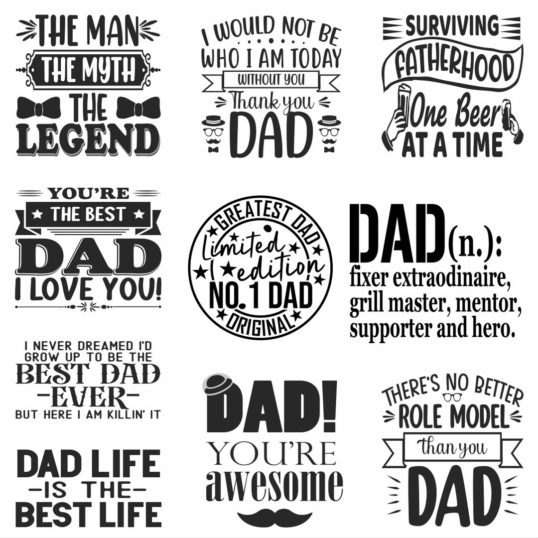 Dad Digital Print Father's Day Png Svg Pdf Downloadable Files Dad ...