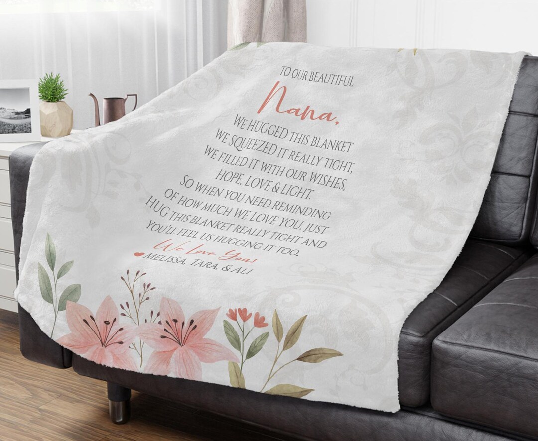 Nana Gift From Grandkids Personalized Nana Blanket Nanny Grandma Granny ...