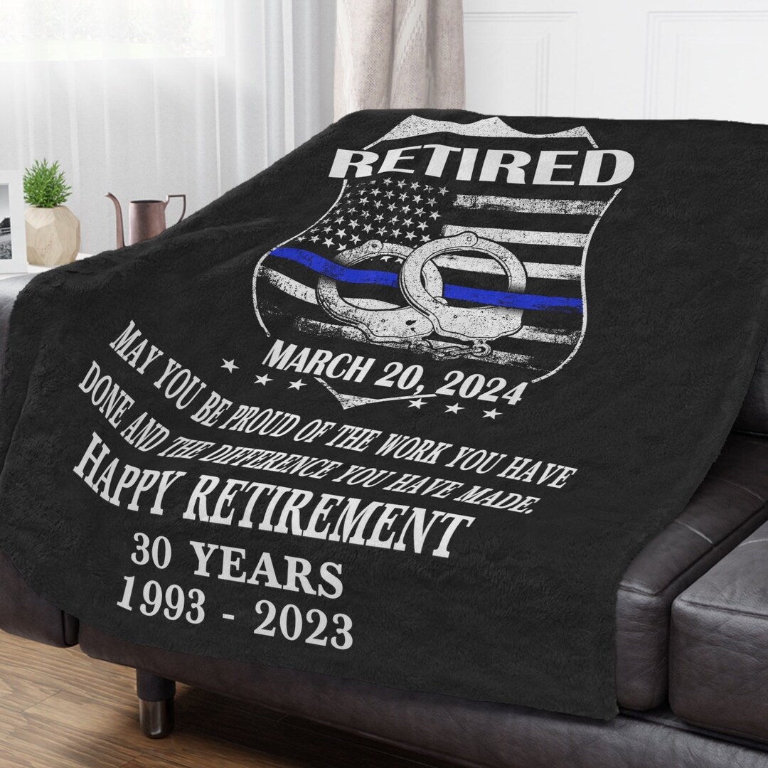 Police Retirement Gift Police Retirement Blanket Personalized Police ...