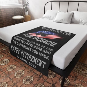 Air Force Retirement Gifts Personalized Air Force Retirement Blanket ...