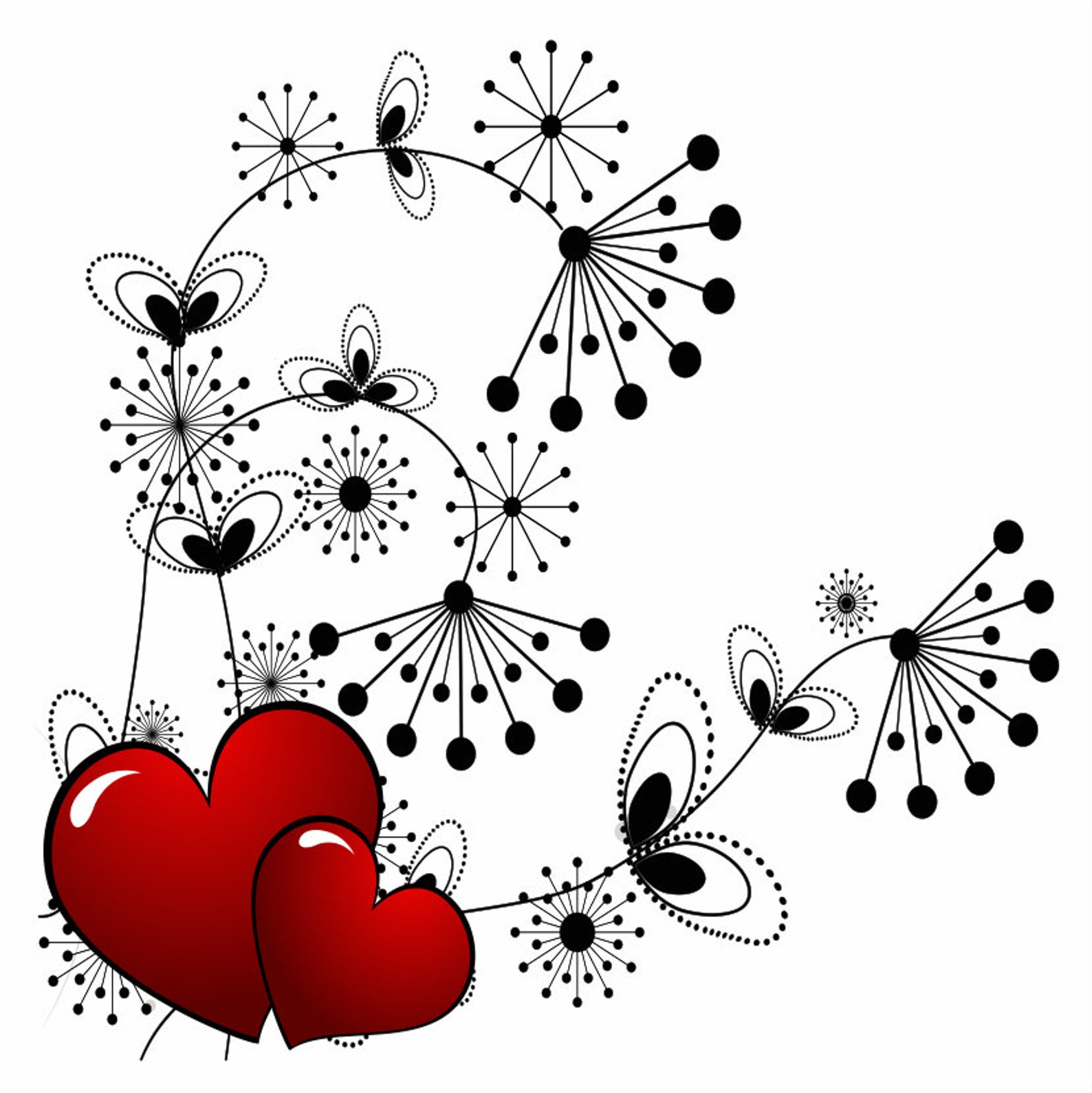 Heart Flower Printable Png and Pdf File Digital Download File Digital ...