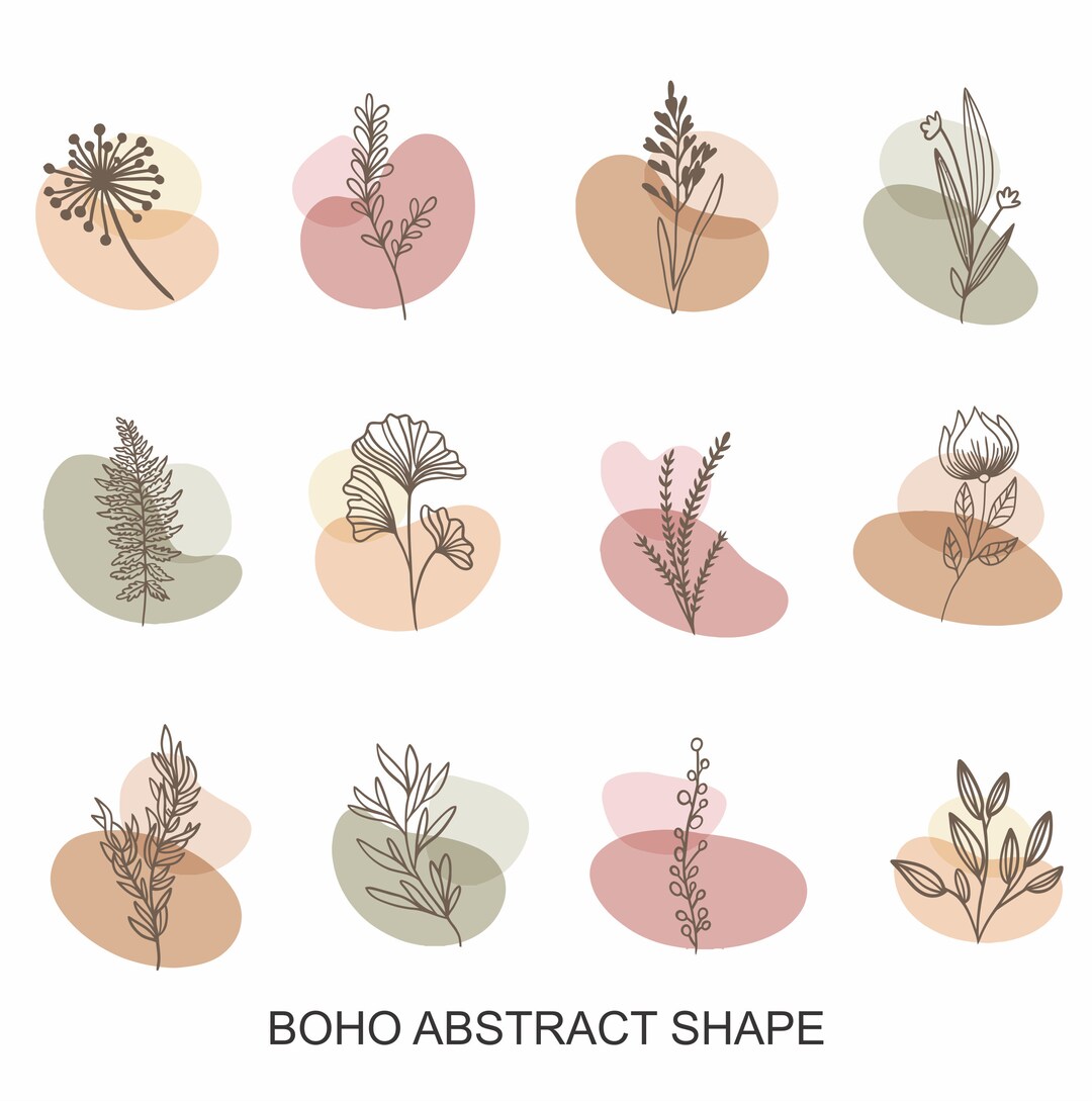 Boho Flower Svg Bundle Cute Boho Printable Digital Prints Neutral Wild ...