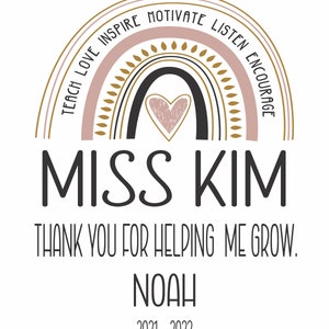 Teacher Appreciation Gift Printable Personalized, Downloadable, Teacher ...