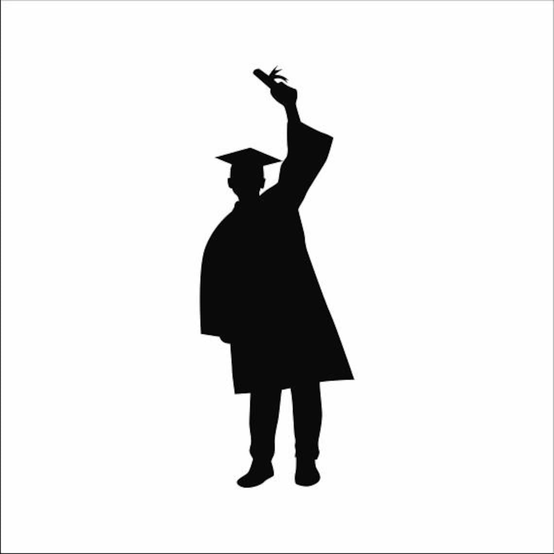 Grad Boy Silhouette Graduation 2026 Svg Png Grad Silhouettes Boys ...
