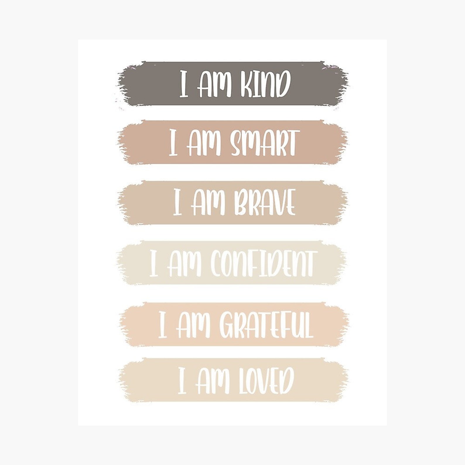 Positive Affirmations Wall Art Affirmations Earth Tones - Etsy