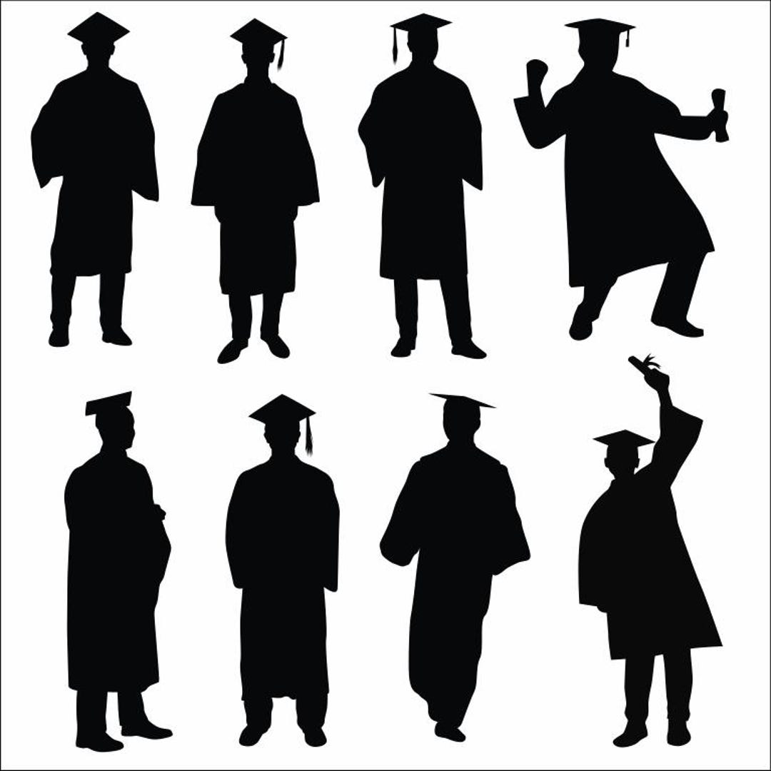 Grad Boy Silhouette Graduation 2026 Svg Png Grad Silhouettes Boys ...