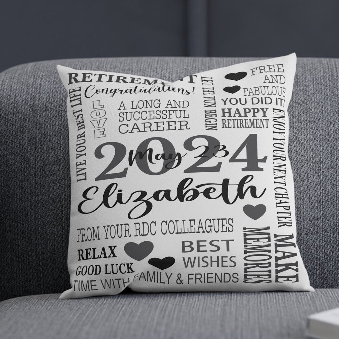 Retirement Gifts for Women Personalized Retirement Pillow Coworker ...