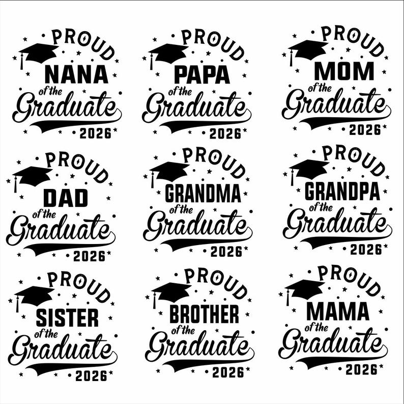 Graduation 2026 Svg Png Printable Digital Prints Pdf Proud Mom Dad Nana ...