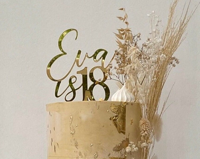 Personalised Birthday Age Topper Acrylic Cake Topper 21 Name Age Cake ...
