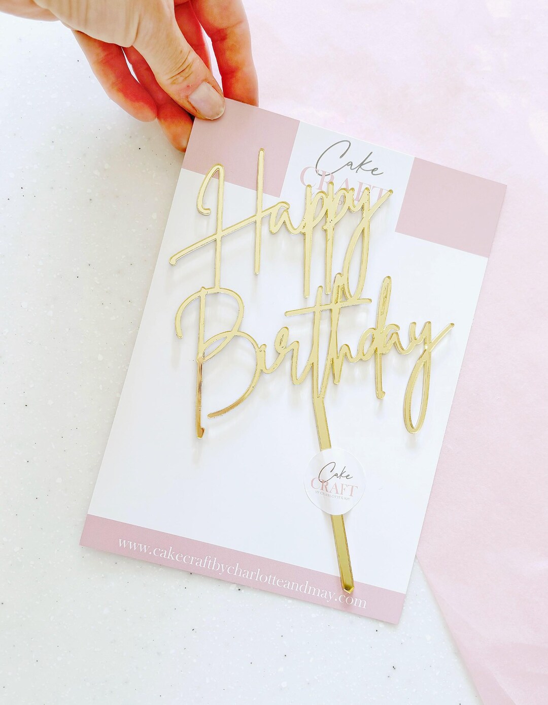 Happy Birthday Cake Topper | Acrylic Cake Topper | Fine Line Birthday ...