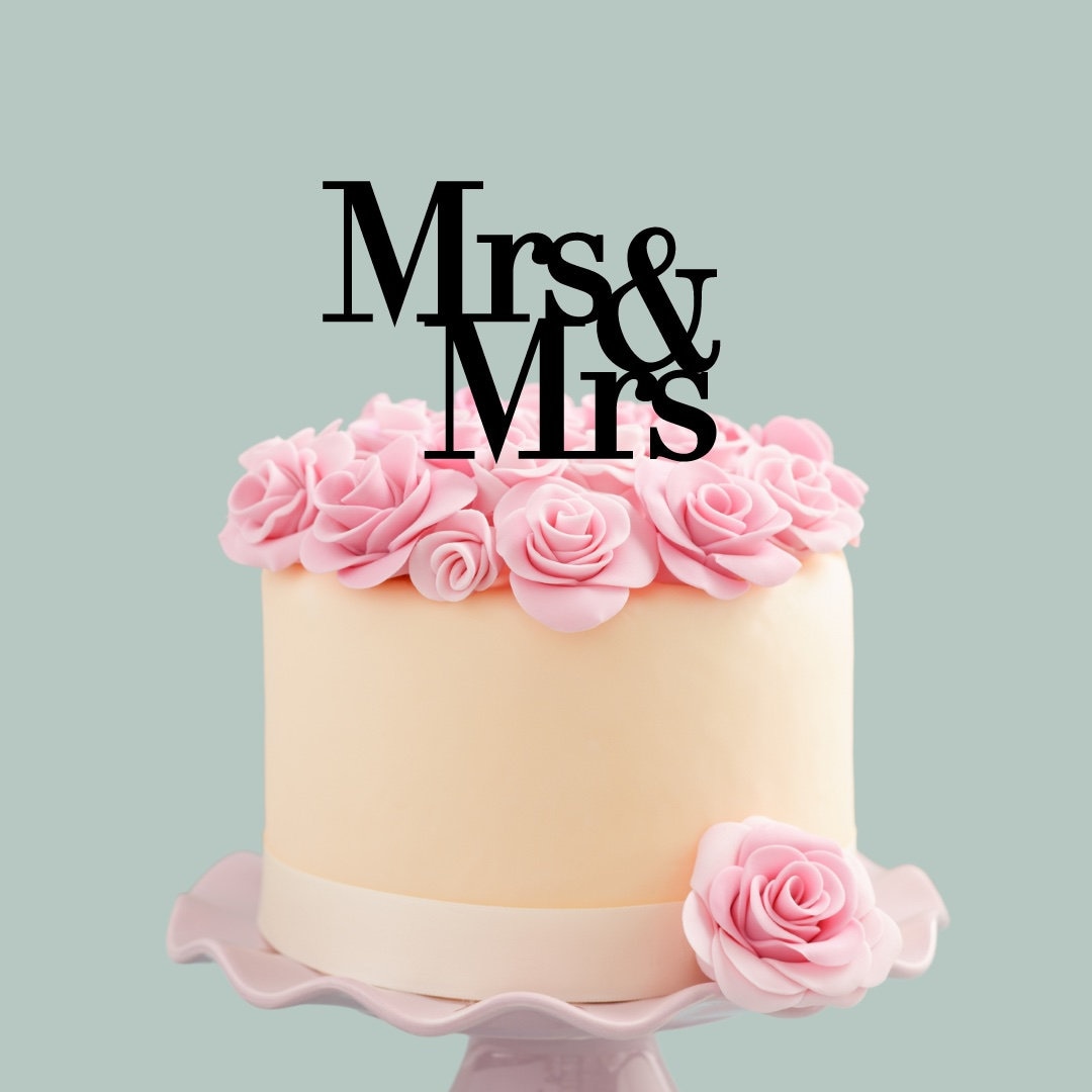 Mrs & Mrs Cake Topper | Mrs and Mrs Cake | Wedding Cake Topper ...