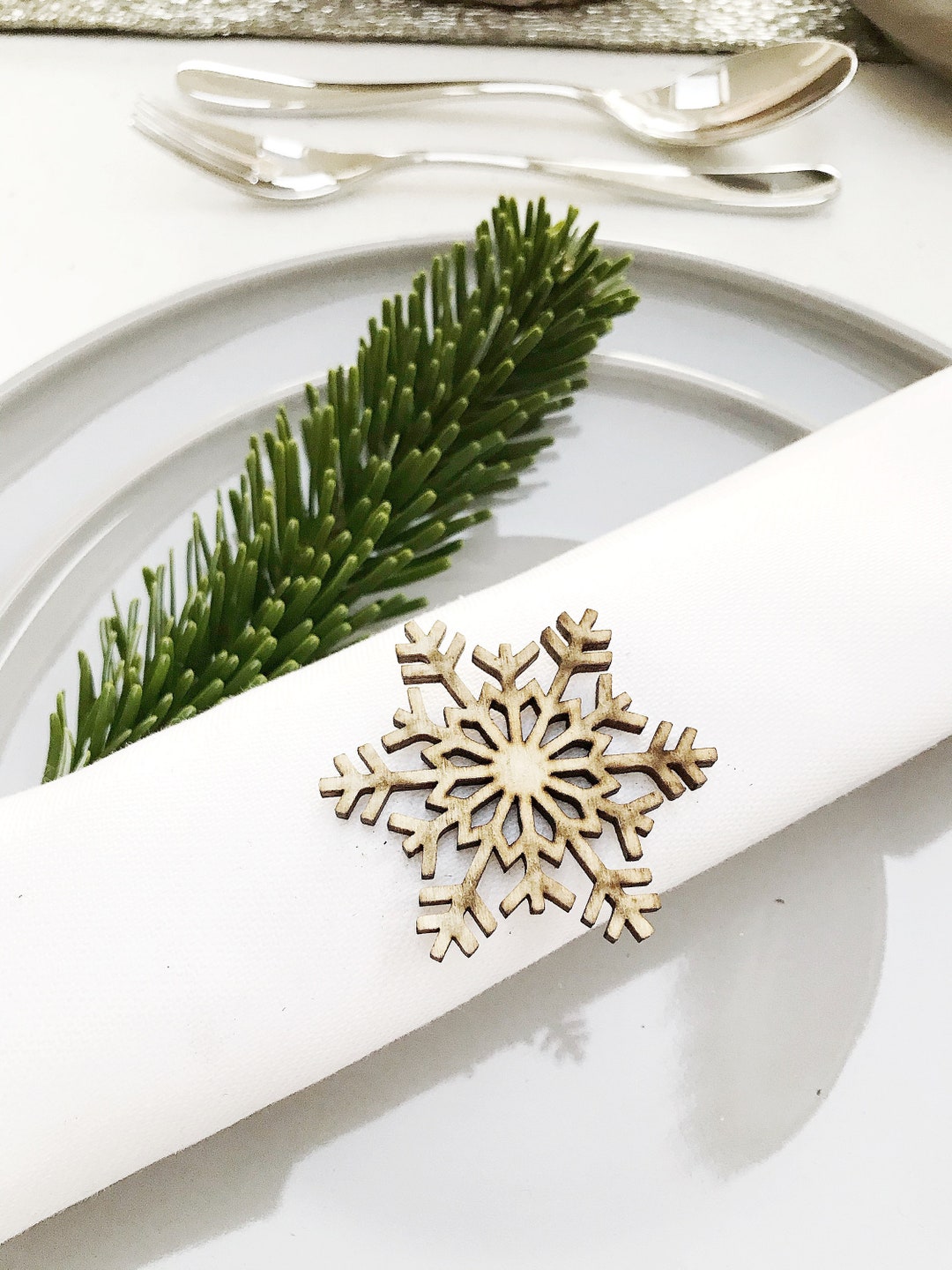 Table Setting | Christmas Table Setting | Snowflake Table Setting - Etsy