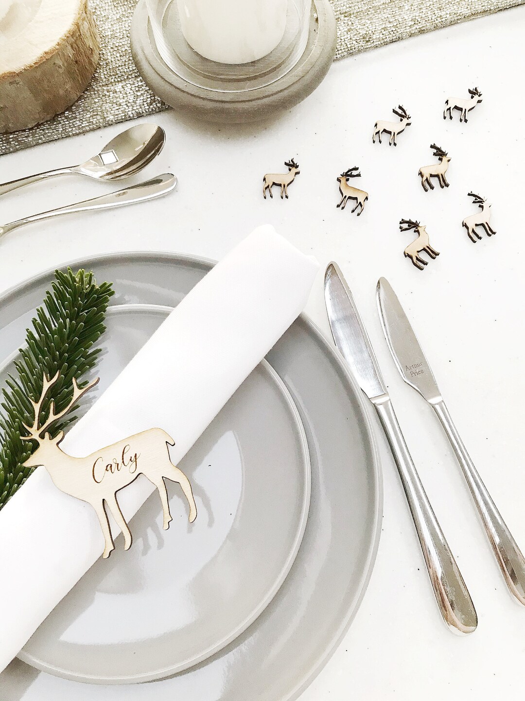 Christmas Tree Table Scatters | Christmas Table | Christmas Table Scape ...