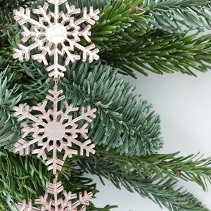 Personalised Snowflake Hanging Decoration Christmas Tree Bauble Xmas ...