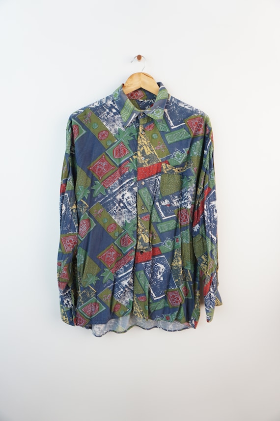 Vintage 90s retro 80s oldschool shirt hemd blouson | Etsy