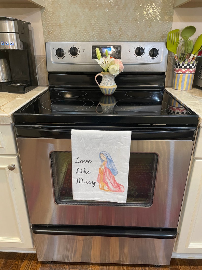 Catholic Hand Towels | Love Like Mary Serve Martha Cotton Kitchen ...