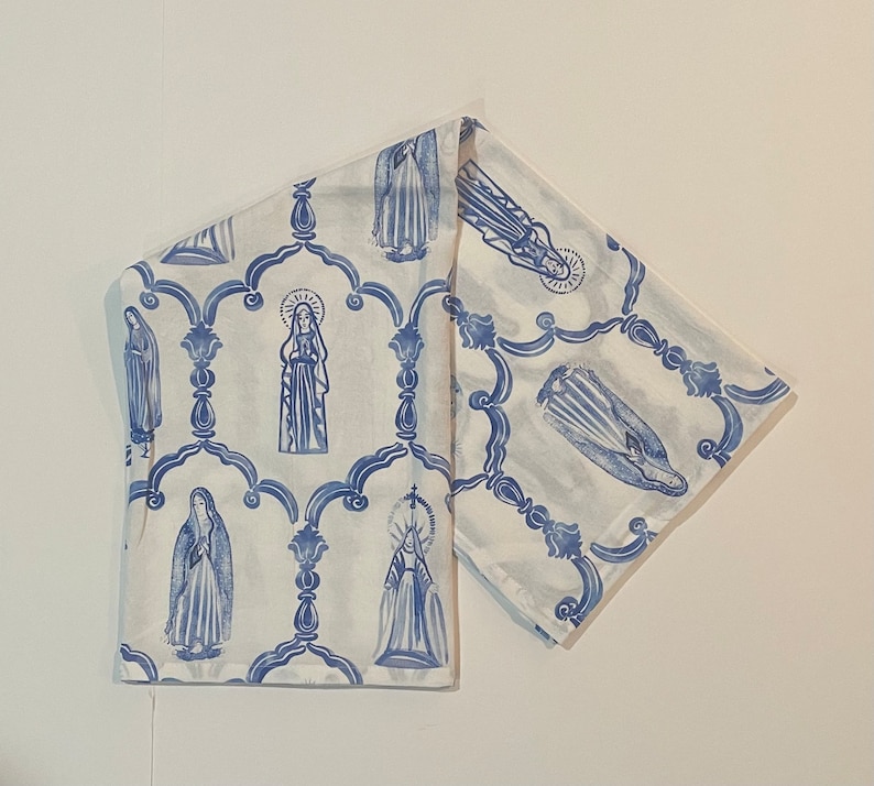 Catholic Mary Apparition Hand Towels | Blue & White Set of 2 - Etsy