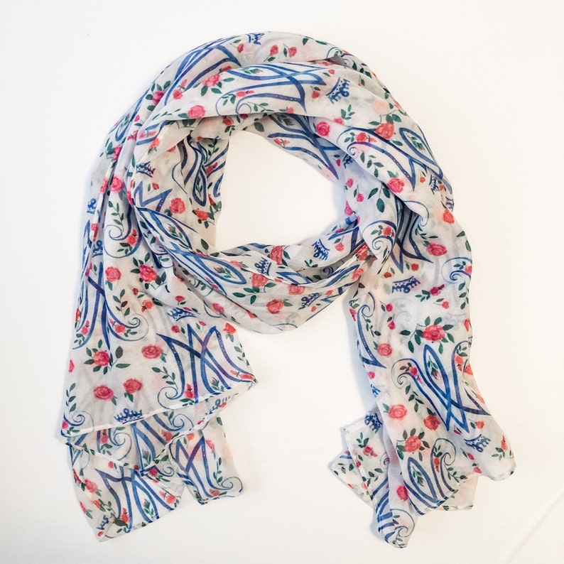 Ave Maria White Catholic Fashion Scarf Blessed Mother Scarf Catholic ...