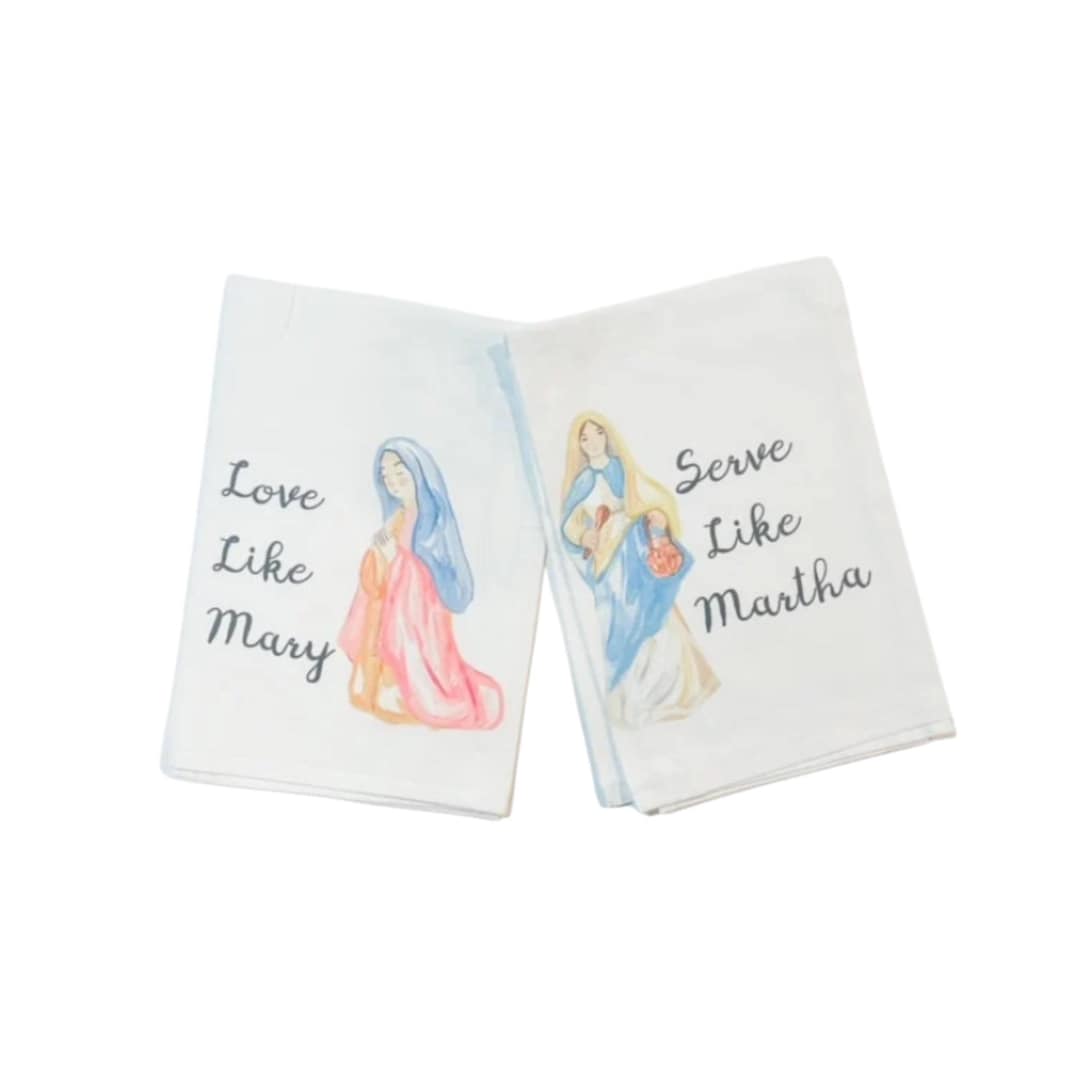 Catholic Hand Towels | Love Like Mary Serve Martha Cotton Kitchen ...