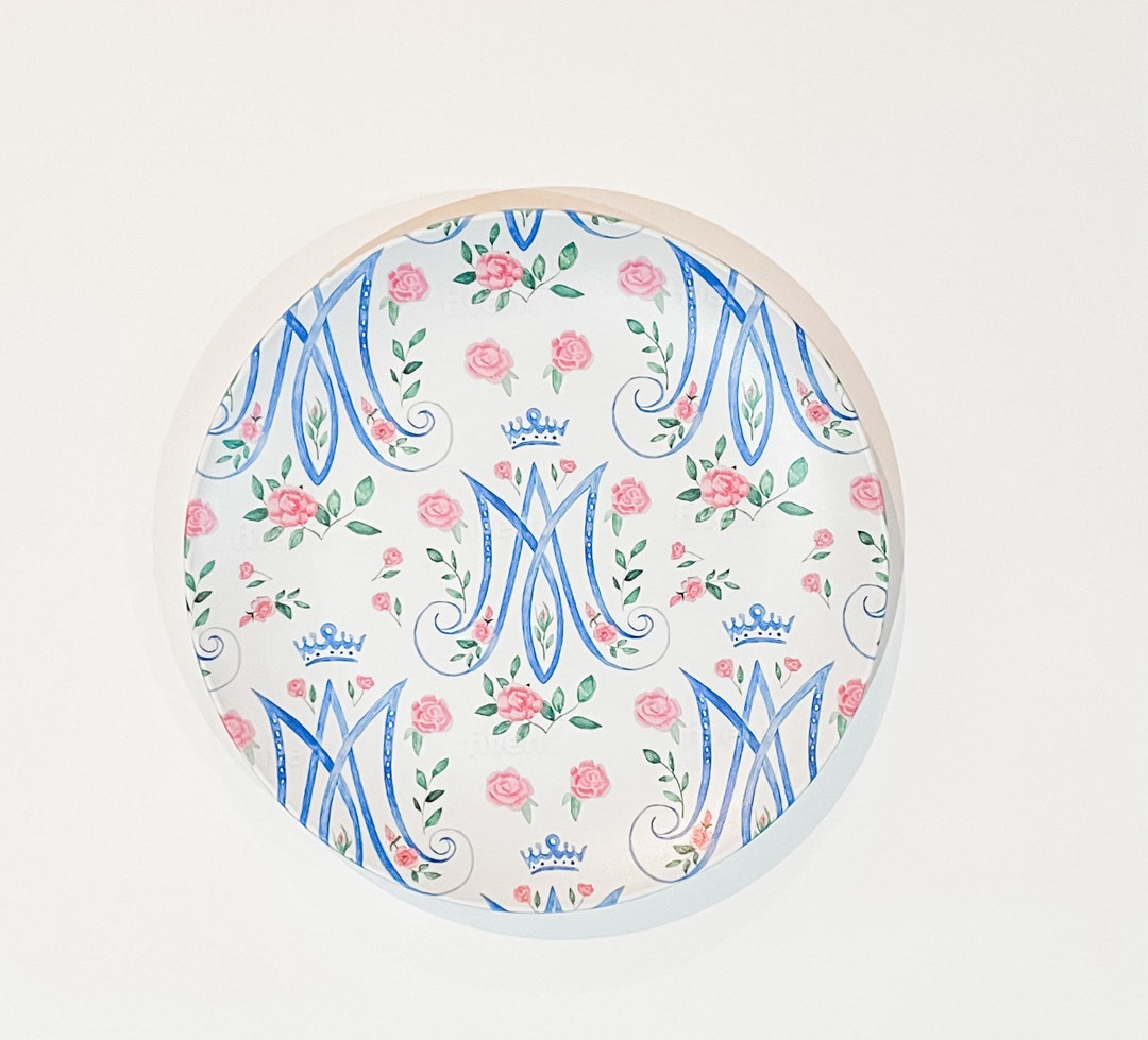 Auspice Maria Plate White | Catholic Plate | Mary Plate | Blessed ...