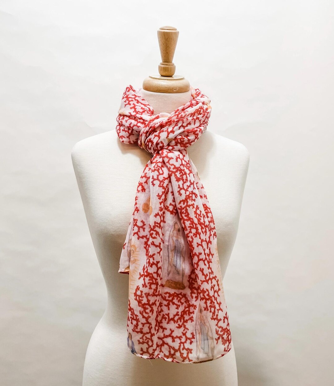 Our Lady in France Catholic Scarf | Catholic Blessed Mother Scarf ...