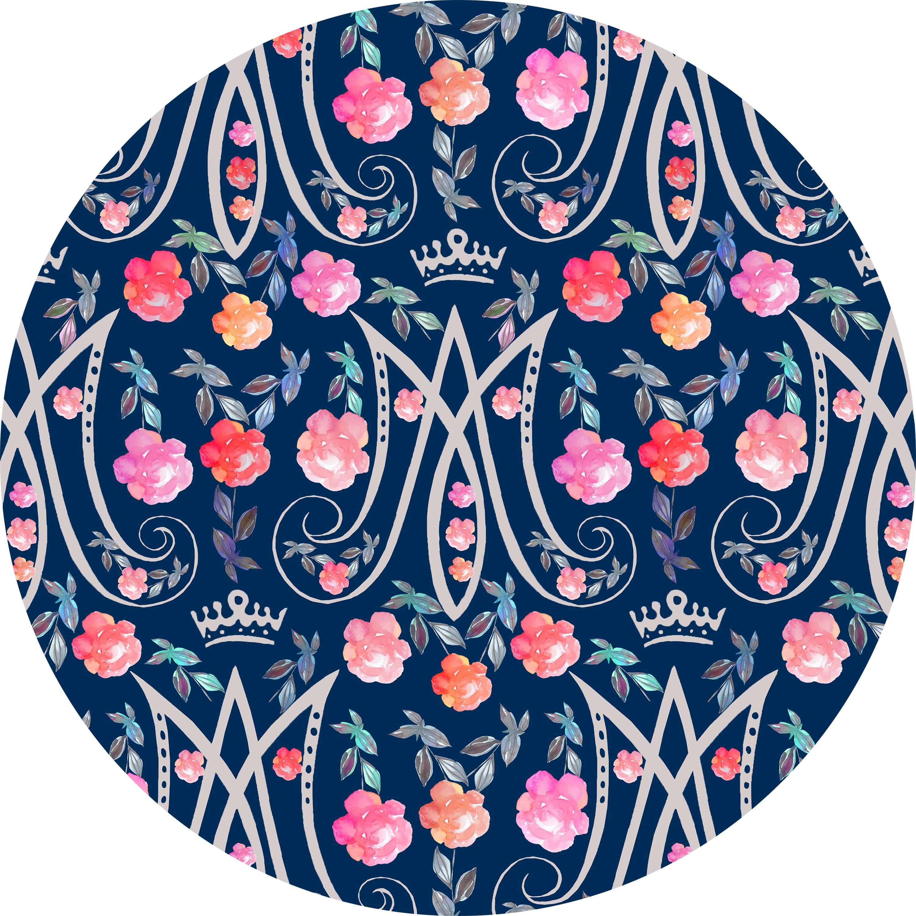 Auspice Maria Catholic Plate | Blessed Mother Floral Design - Etsy
