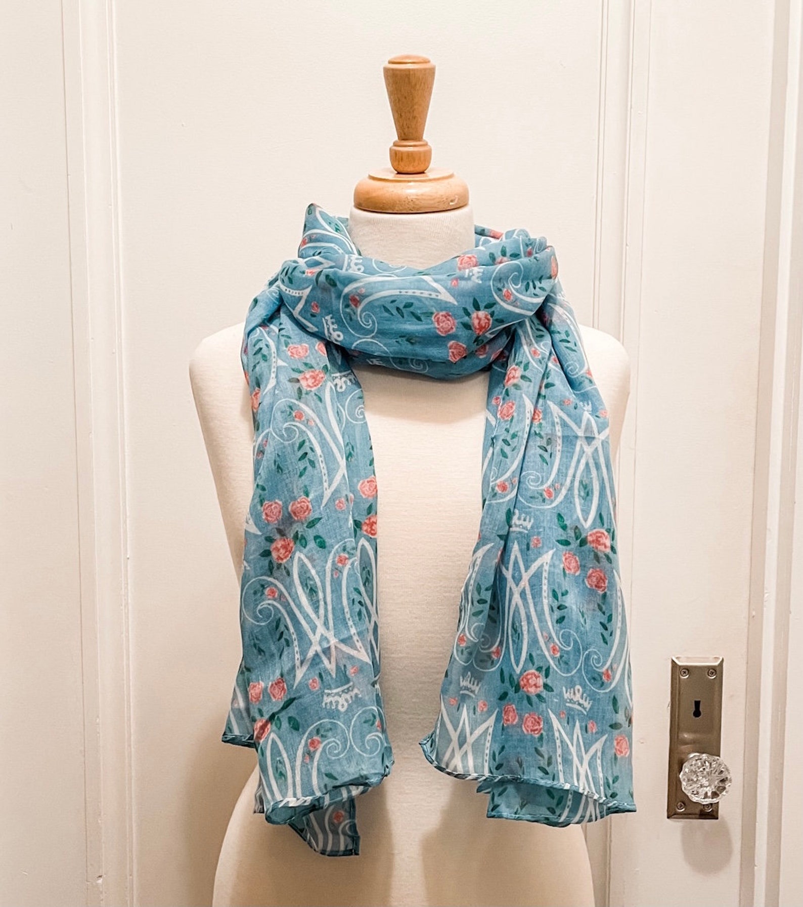 Auspice Maria | Ave Maria | Catholic Scarf | Mary Scarf | Catholic ...