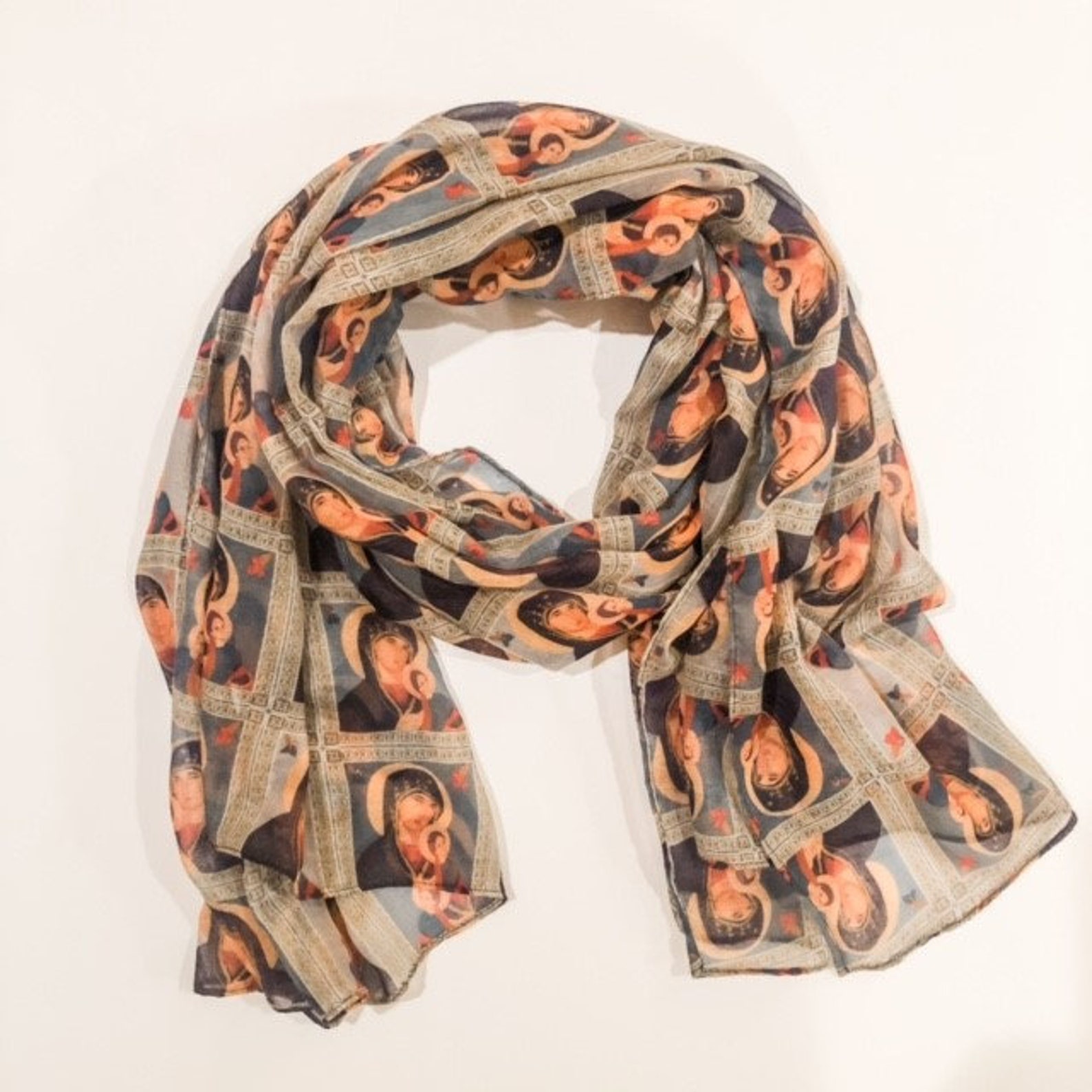 Our Lady of Perpetual Help Catholic Mary Scarf Miraculous Medal ...