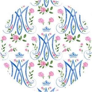 Auspice Maria Catholic Plate | Blessed Mother Floral Design - Etsy