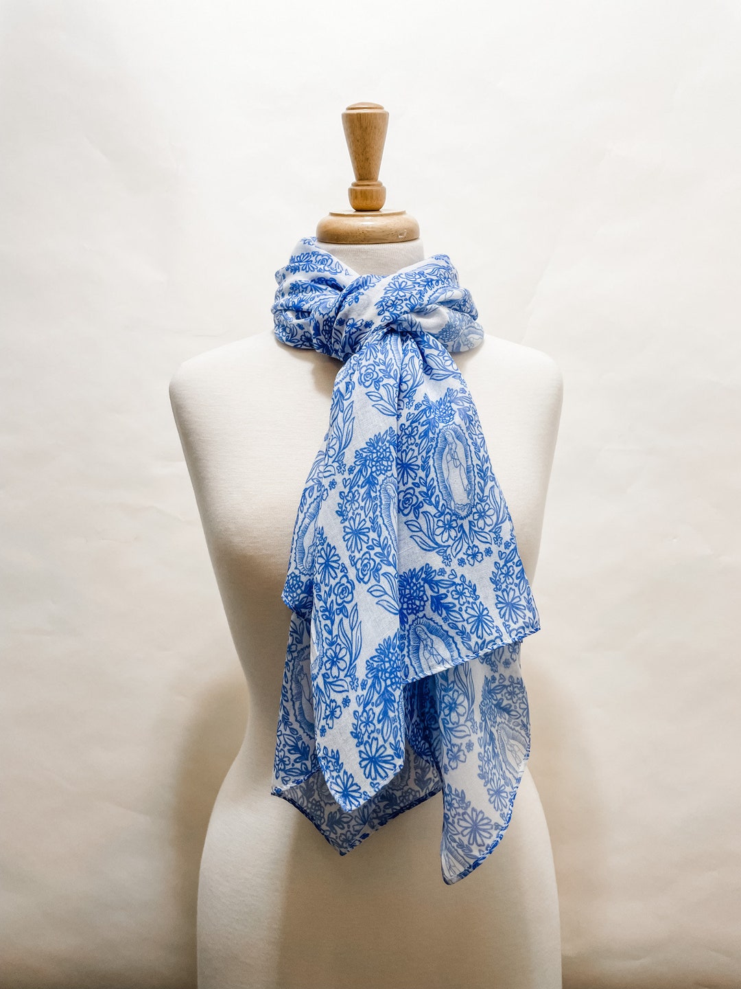 Our Lady of Guadalupe Scarf | Catholic Scarf W Miraculous Medal | - Etsy