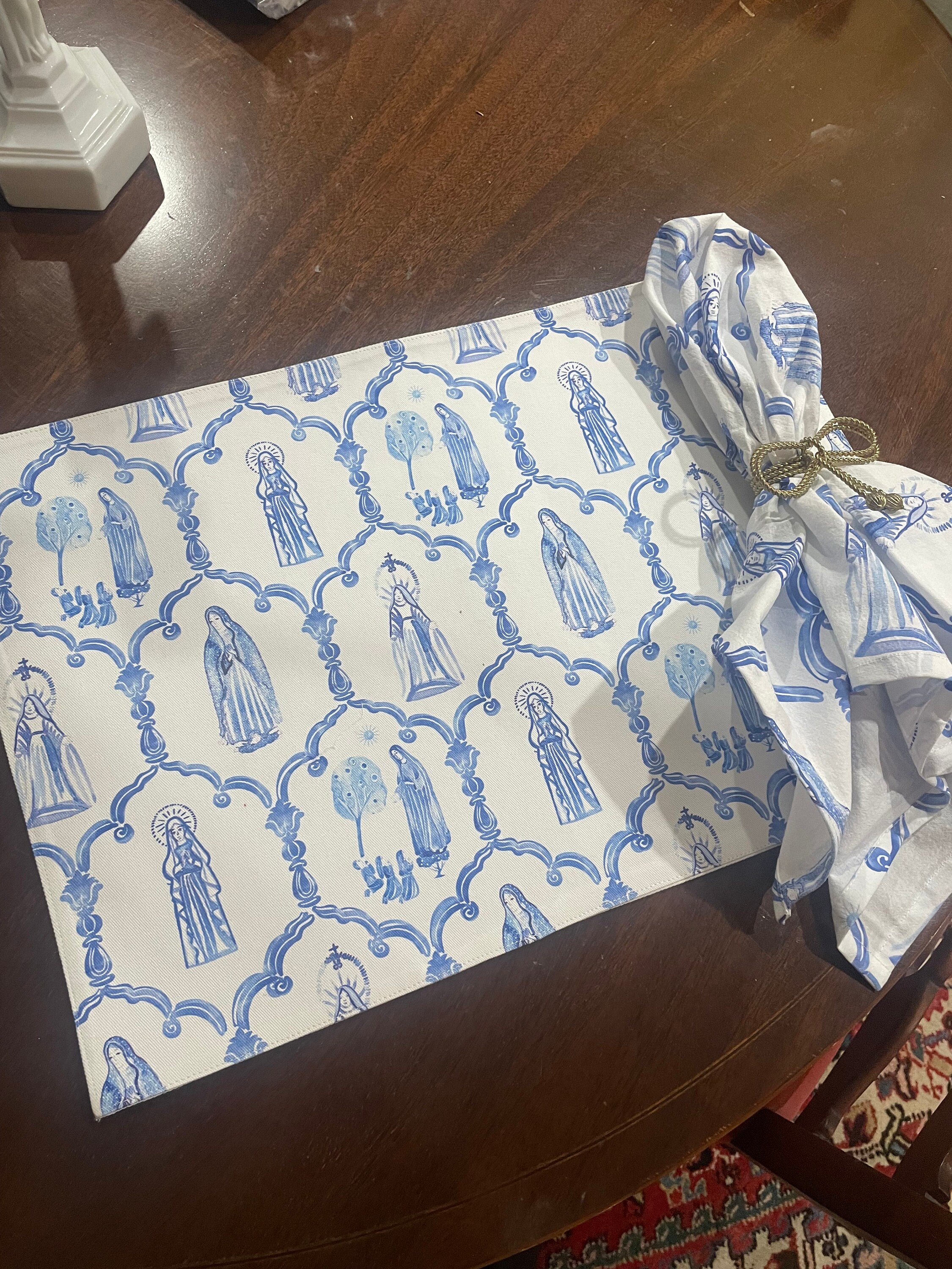 Catholic Mary Apparition Hand Towels | Blue & White Set of 2 - Etsy