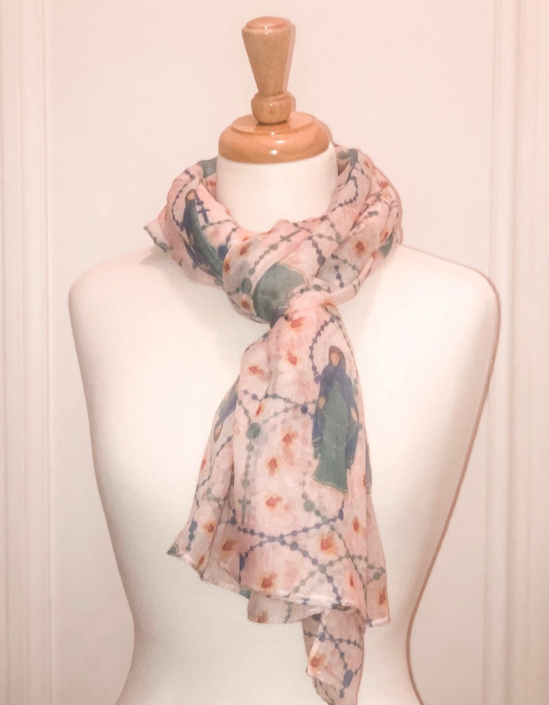 Our Lady of the Rosary Catholic Scarf-blessed Mother Catholic Gift ...