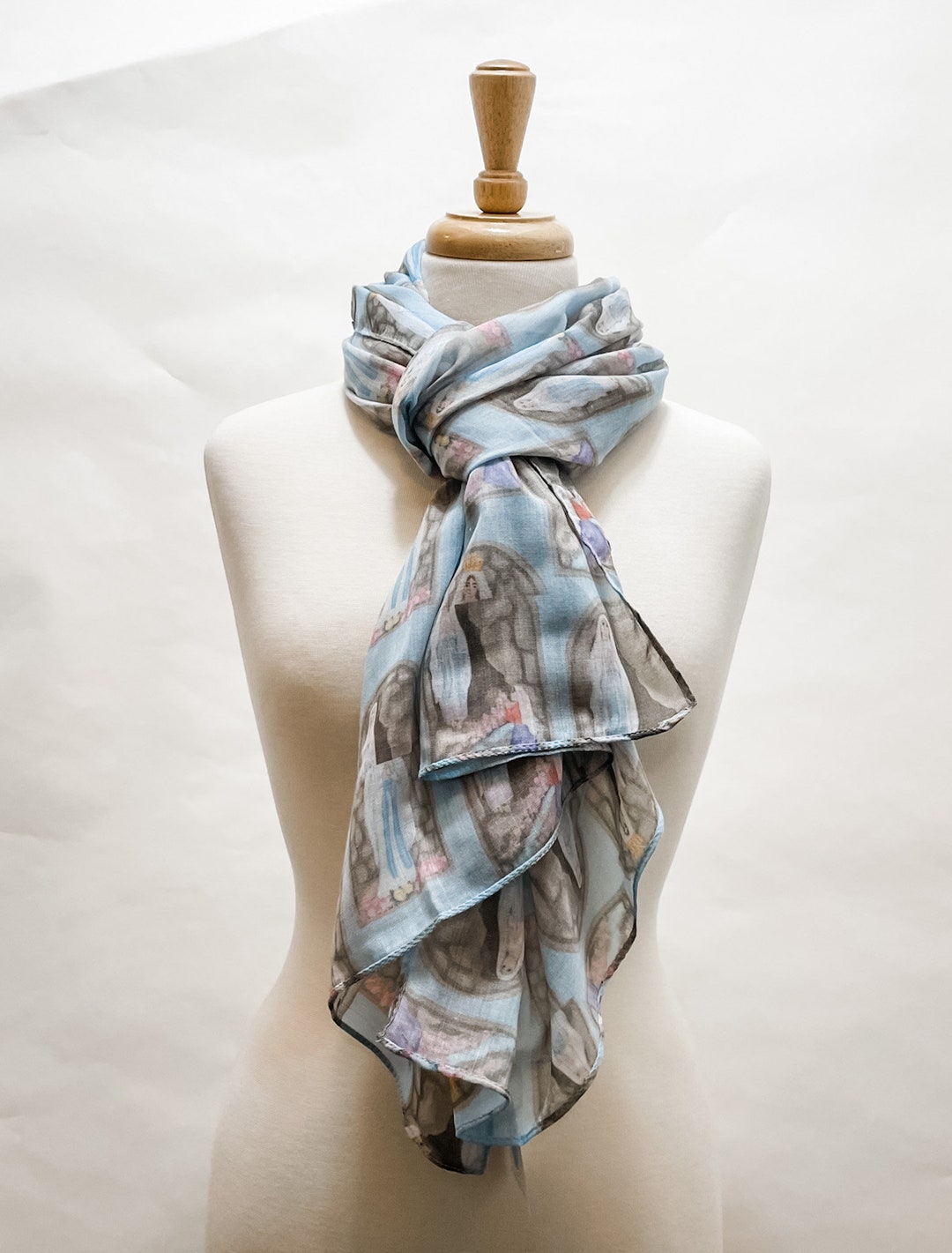 Our Lady of Lourdes Catholic Scarf | Blessed Mother Scarf | Miraculous ...