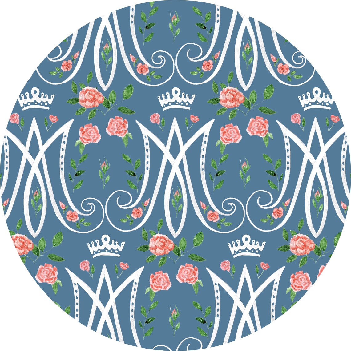 Auspice Maria Catholic Plate | Blessed Mother Floral Design - Etsy