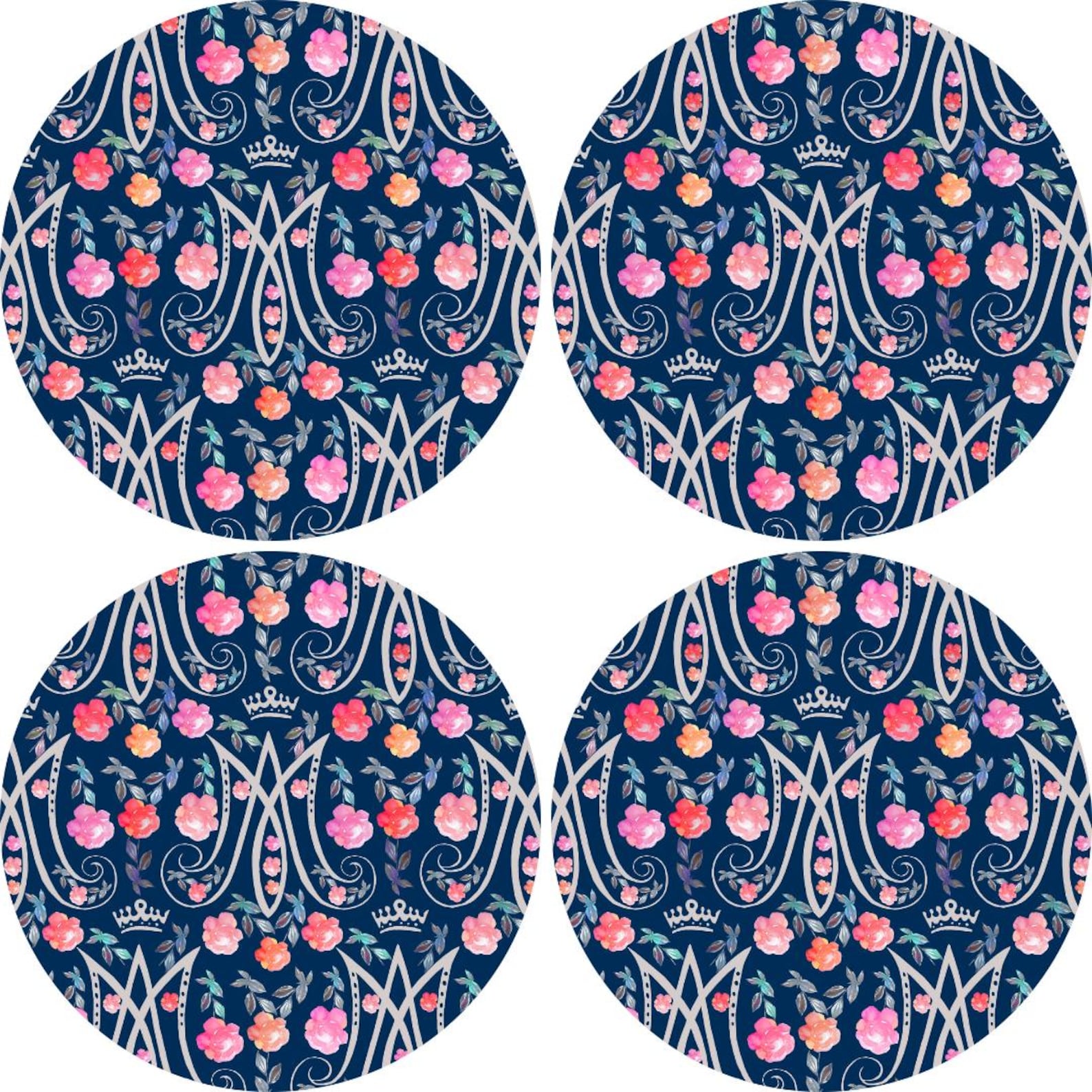 Auspice Maria Catholic Plate | Blessed Mother Floral Design - Etsy