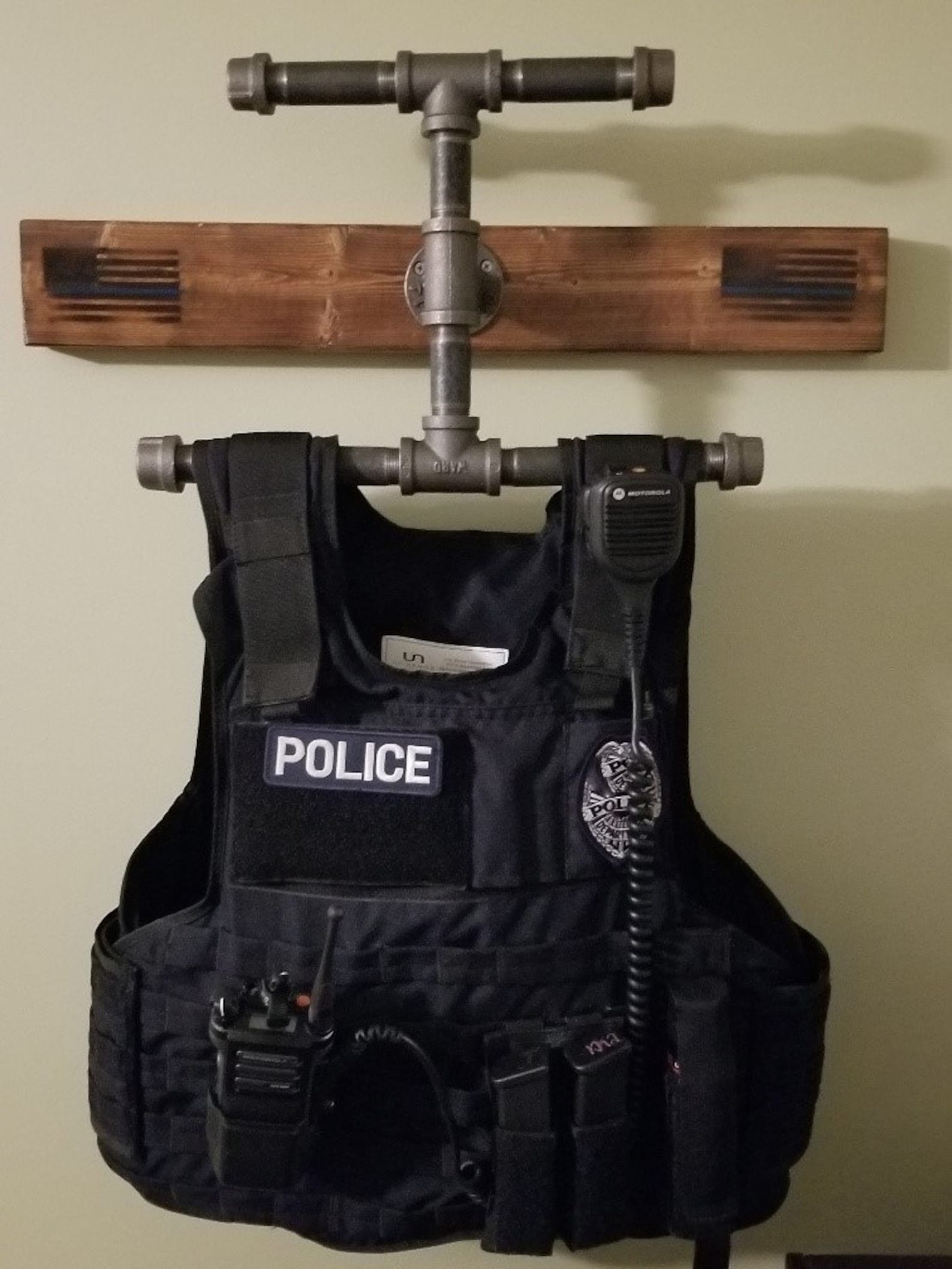 Police, First Responder Gear Hanger and Uniform Display. Ballistic Vest ...