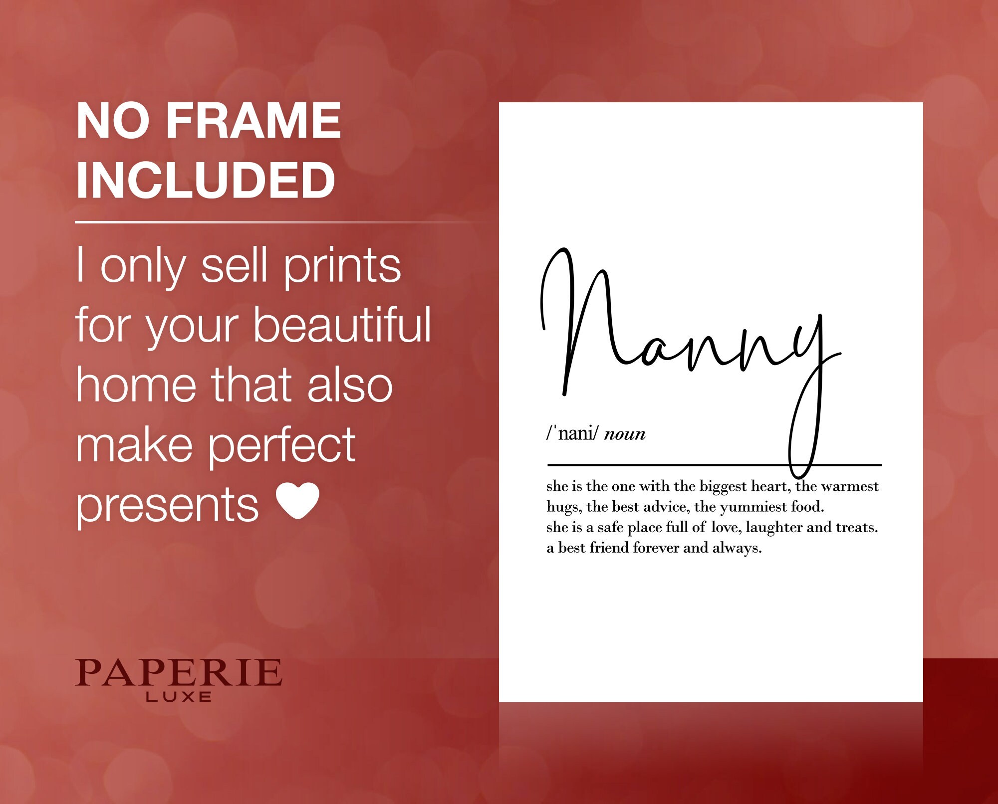 Nanny definition nanny gift nanny print prints wall art | Etsy