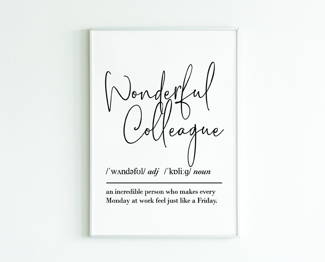 Wonderful Colleague Print Work Bestie Gift Best Friend - Etsy