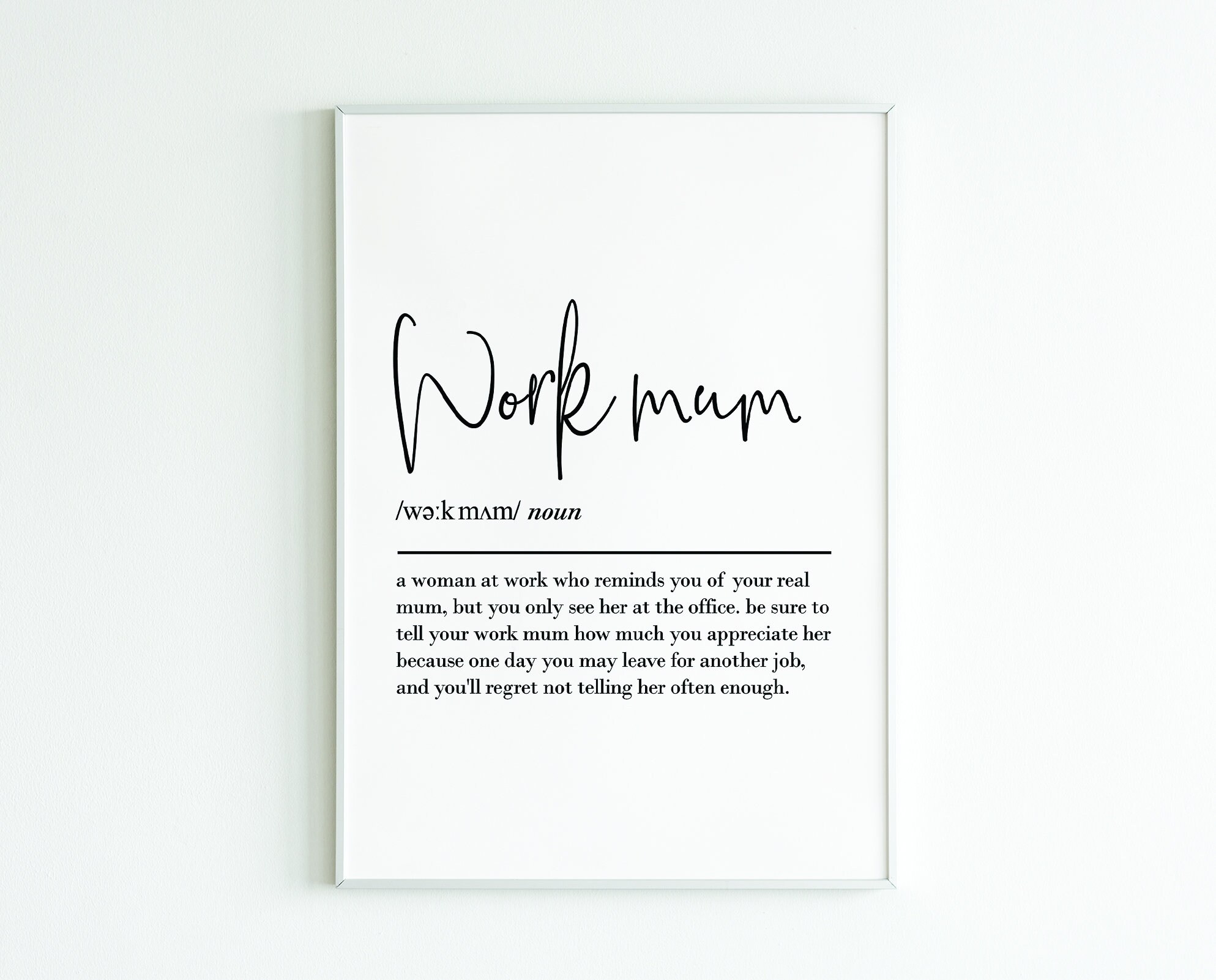 Work mum definition print birthday presents leaving gift | Etsy