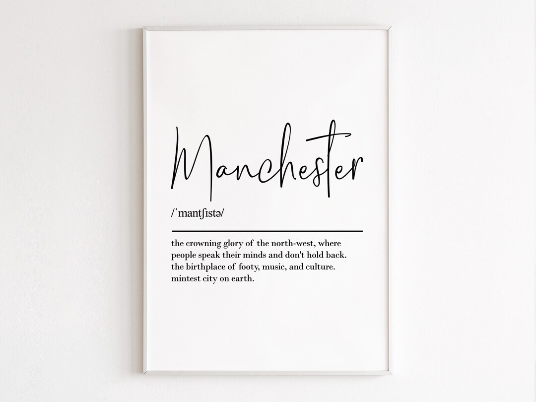 Manchester Definition Print, Manchester Print, Manchester Poster ...