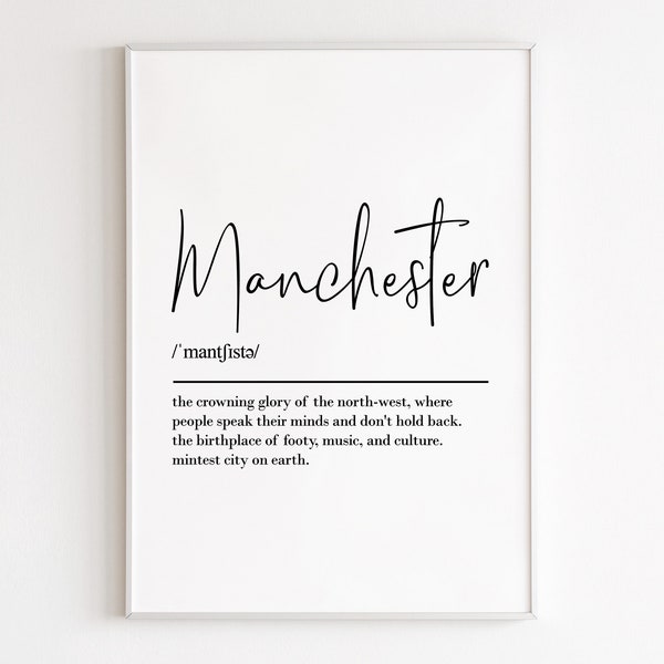 Manchester Definition - Etsy UK