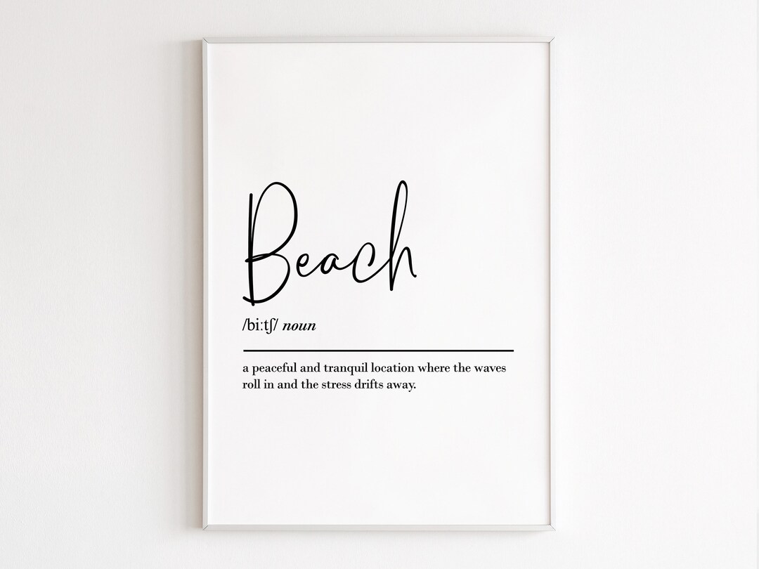 Beach Definition Print, Beach Print, Beach Wall Art, Beach Poster ...