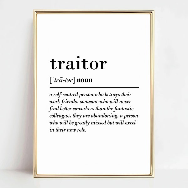 New Job Traitor - Etsy UK